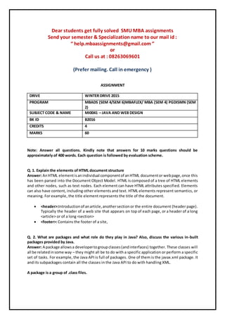 Mi0041 java and web design | PDF