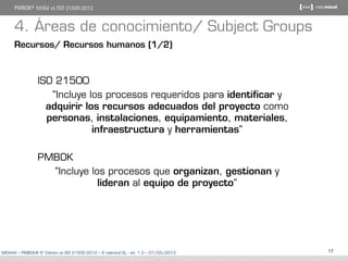 netmind - PMBOK 5 vs ISO 21500: diferencias y compatibilidades | PDF