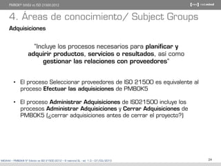 netmind - PMBOK 5 vs ISO 21500: diferencias y compatibilidades | PDF
