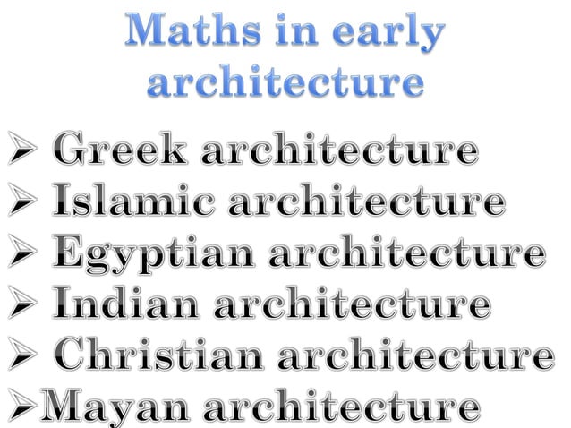 mathematics in architecture | PPT