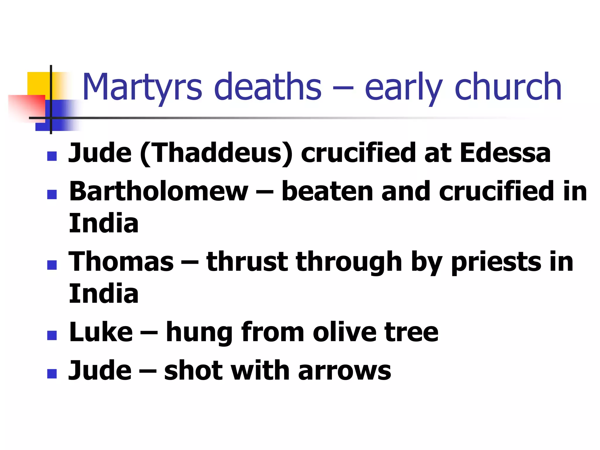Mi 361 lesson 4 persecution early church-19th century | PPTX
