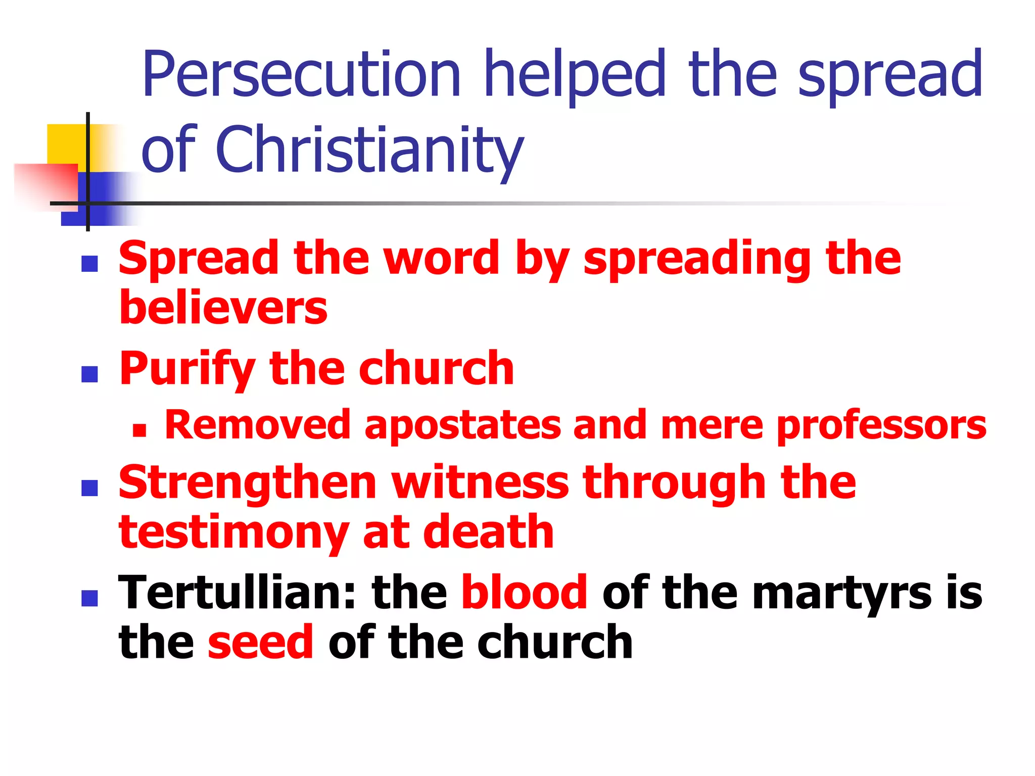 Mi 361 lesson 4 persecution early church-19th century | PPTX