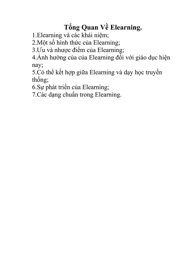 Chương 1:Tổng quan về Elearning. | DOC