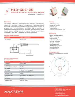 GPS 25mm Active Microstrip Patch Antenna | PDF