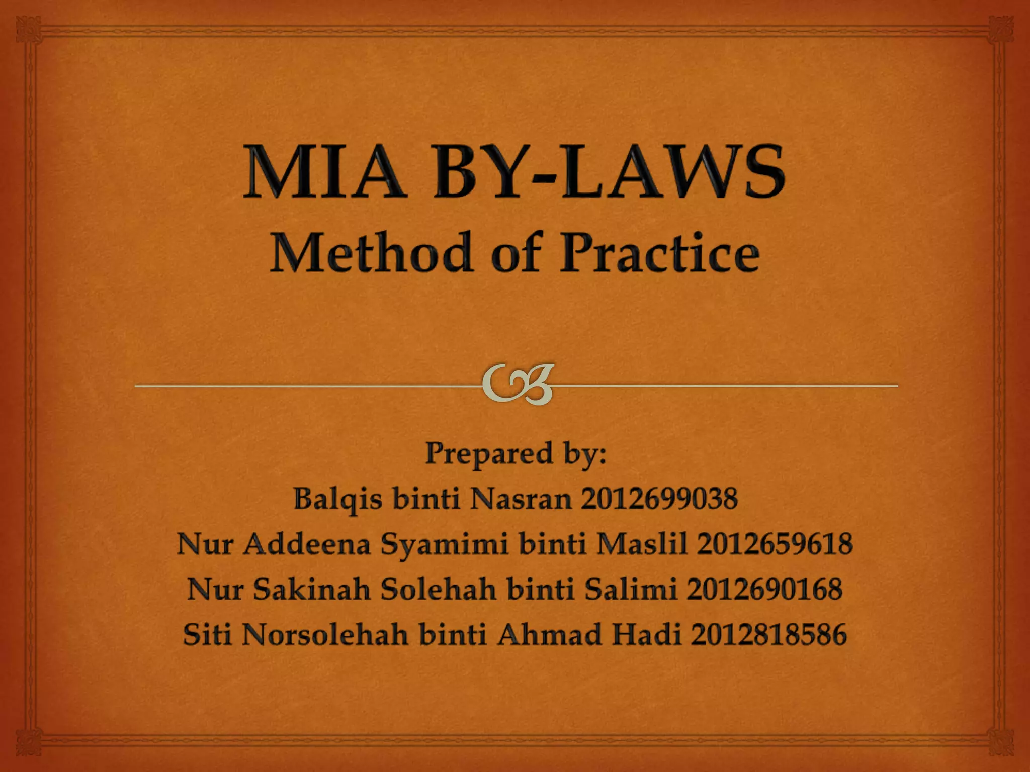 MIA- method of scope | PPT