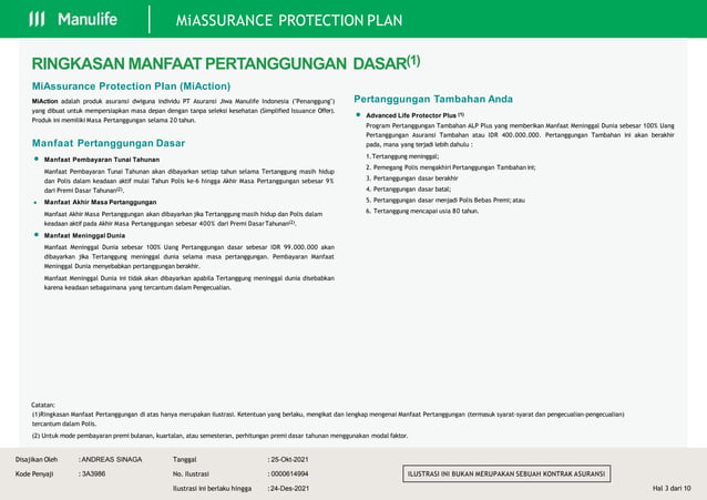 Mi Assurance Protection Plan Manulife | PPT