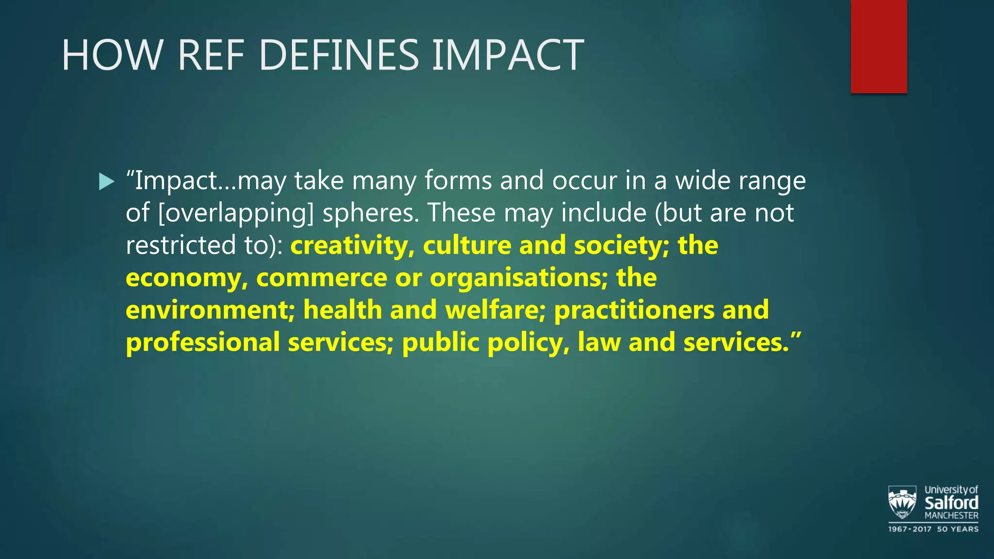 Developing Impact for REF2021 | PPTX