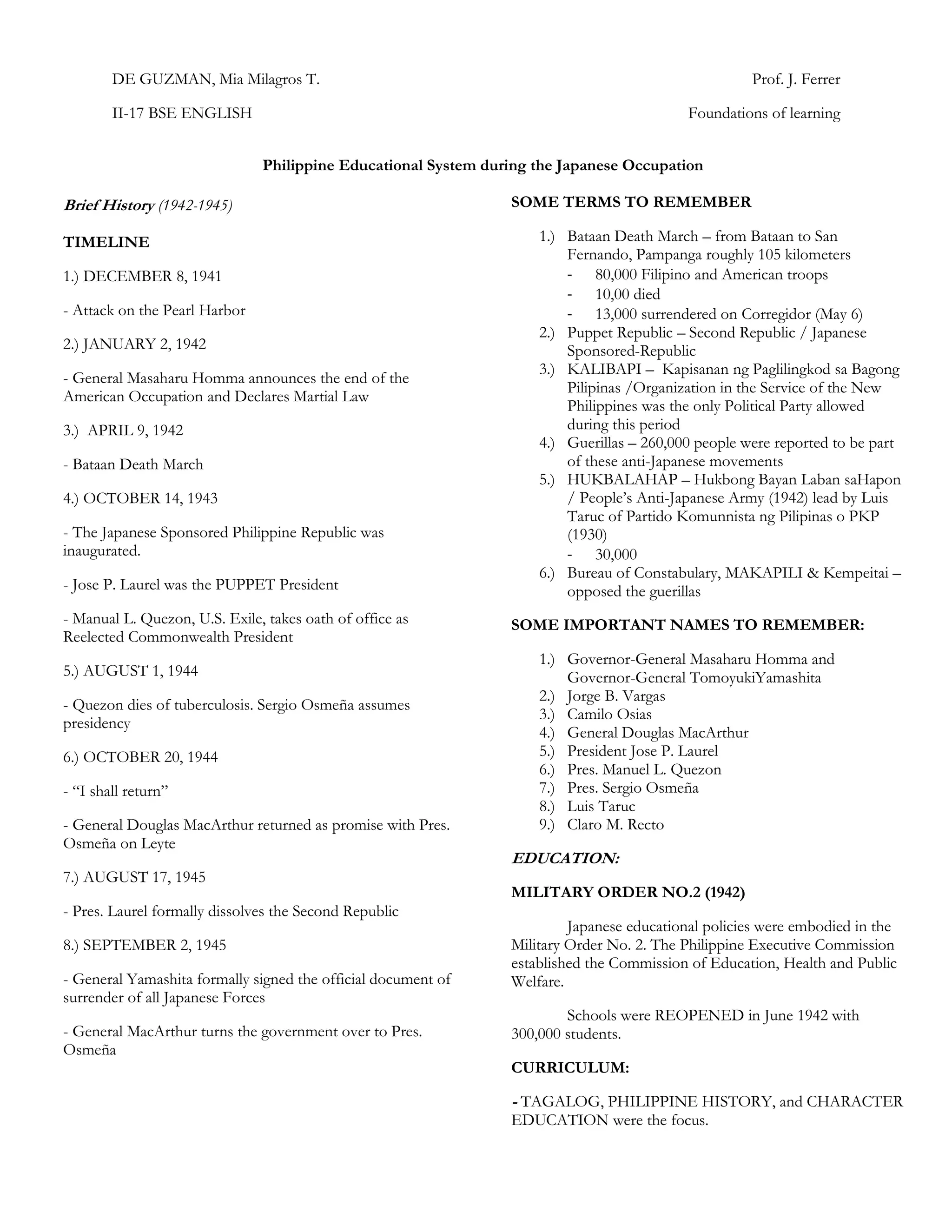 phiippine educational system-japanese handouts 1 | DOCX