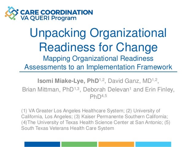 DII - Mapping Organizational Readiness Assessments to an Implementati…