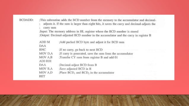 BCD arithmetic and 16-bit data operations | PPTX