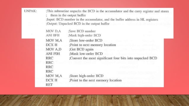 BCD arithmetic and 16-bit data operations | PPTX