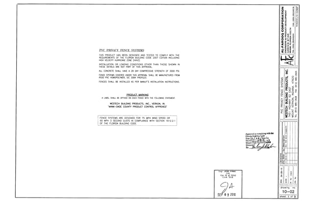 Guideline Requirements for NOA Compliance - Vinyl-Craft | PDF