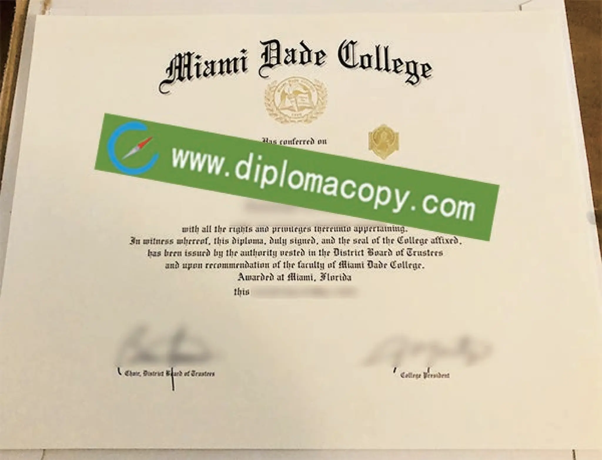 Miami Dade College diploma, buy fake certificate | PPT