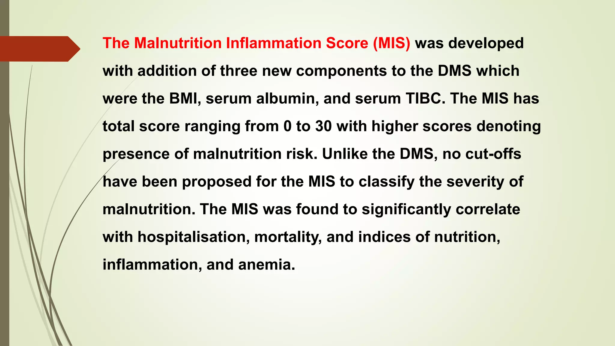Malnutrition , inflammation ,and atherosclerosis (MIA syndrome in ...