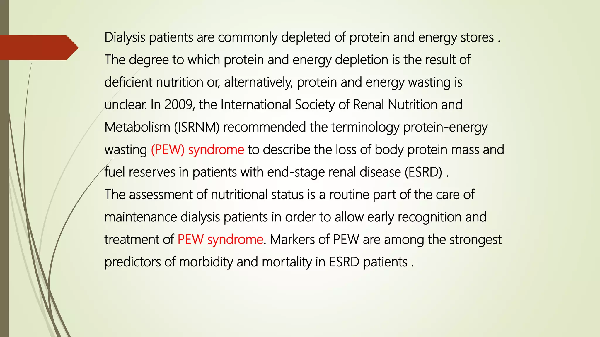 Malnutrition , inflammation ,and atherosclerosis (MIA syndrome in ...