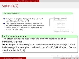 Model Inversion attack exploiting confidence intervals | PPT