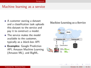 Model Inversion attack exploiting confidence intervals | PPT