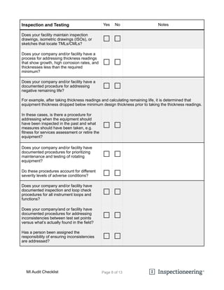Mi audit checklist | PDF