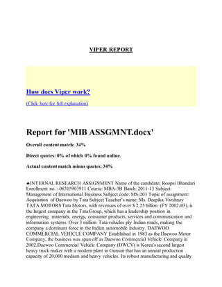 Mib assignment | DOCX