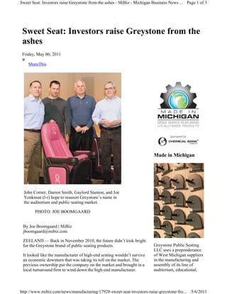 MI BIZ Article on Greystone | PDF
