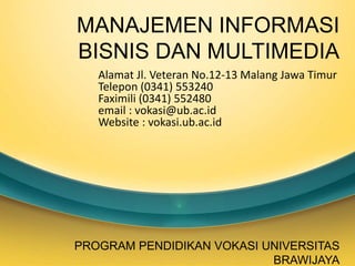 Mibm vokasi ub | PPTX
