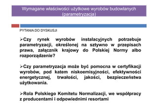MIB parametryzacja wyrobów budowlanych | PDF