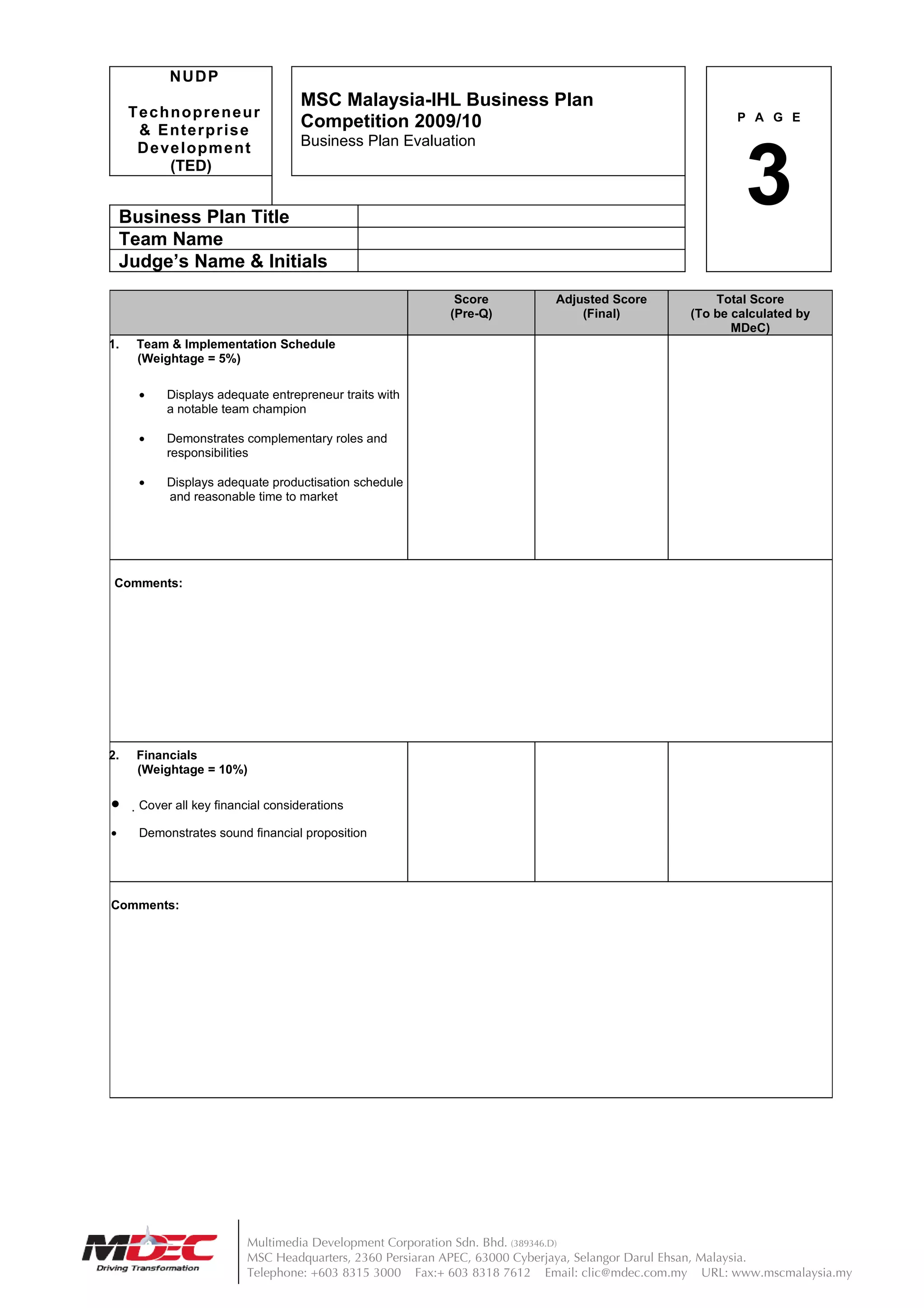 Mibpc 2010 business_plan_evaluation_form_v1.0_31jul2010 | DOC