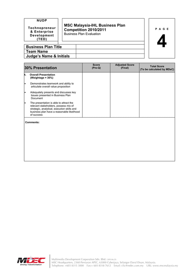 Mibpc 2010 business_plan_evaluation_form_v1.0_31jul2010 | DOC