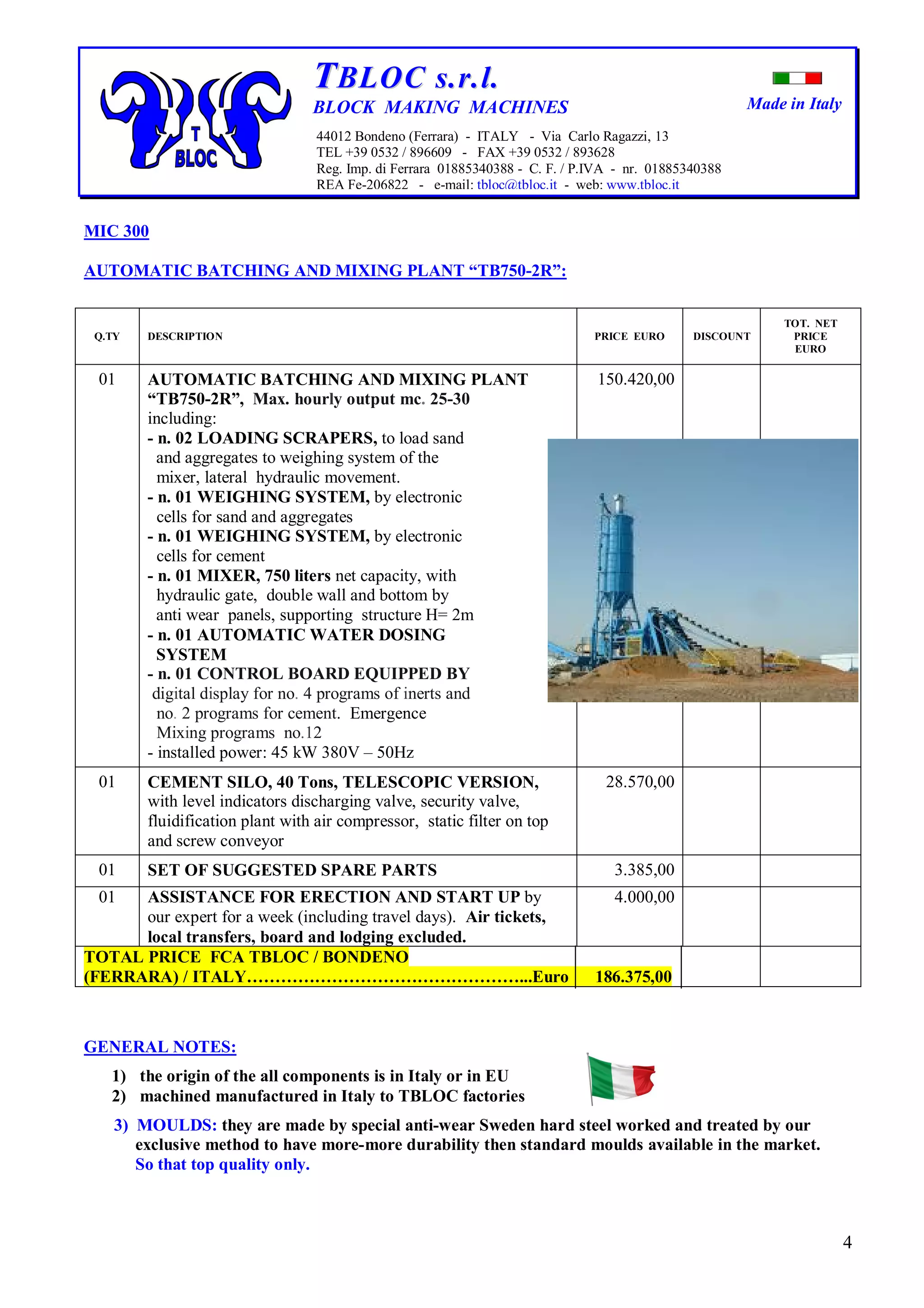 EGG-LAYER, HYDRAULIC AND POLYVALENT BLOCK MACHINE MODEL “ MIC 300 ” | PDF