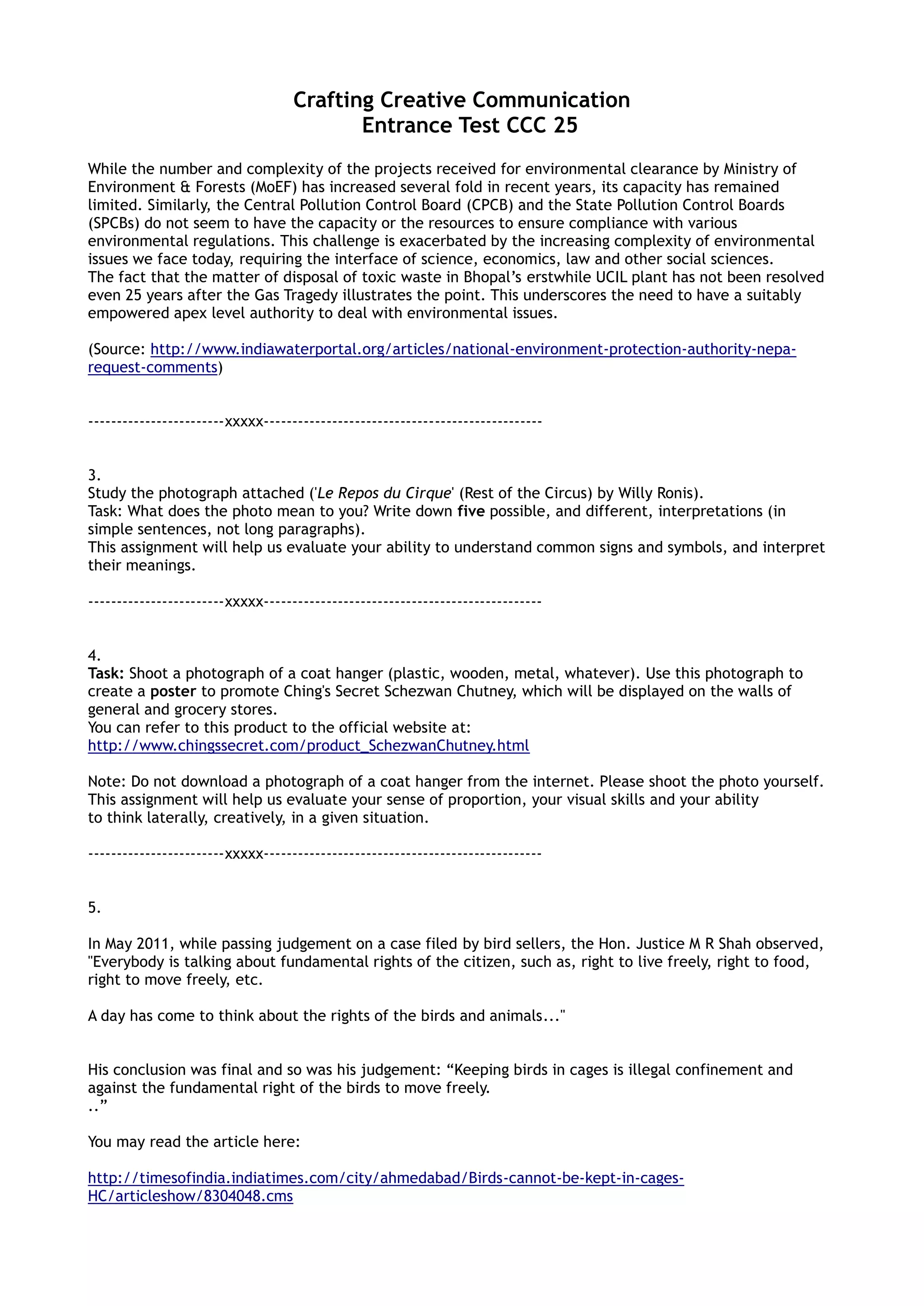 Crafting Creative Communications- Mica 25 question paper | PDF