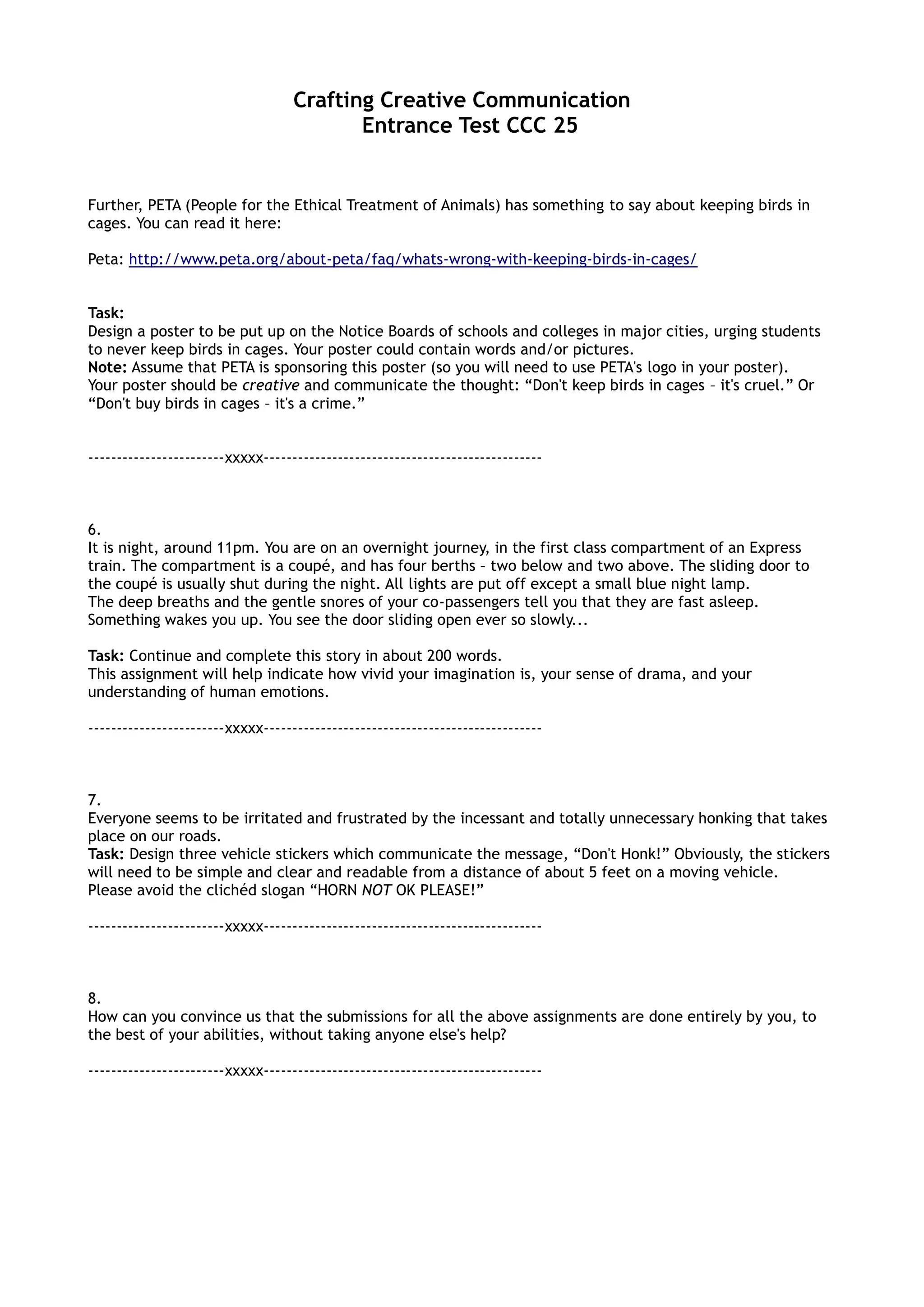 Crafting Creative Communications- Mica 25 question paper | PDF