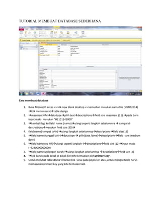 tutorial database sederhana | DOCX