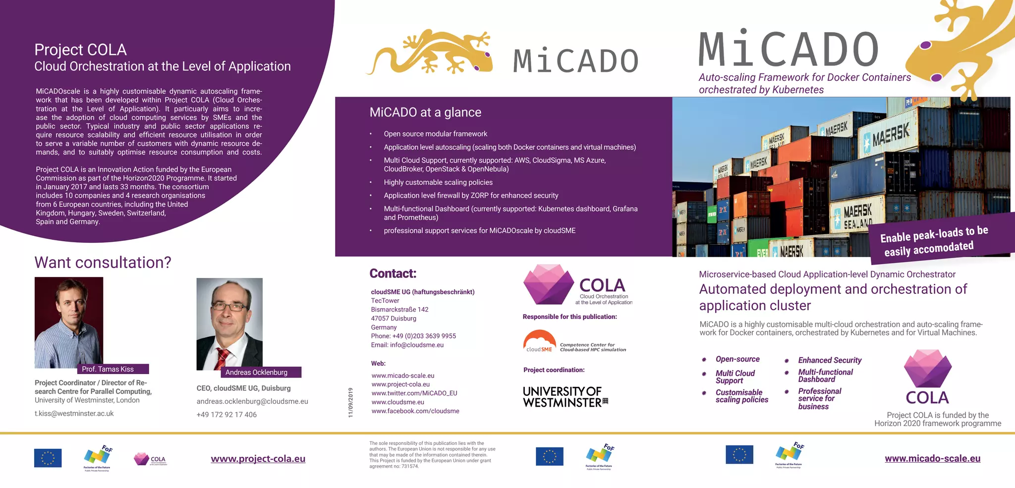 Micado Auto Scaling Framework For Docker Containers Orchestrated By Kubernetes Ppt