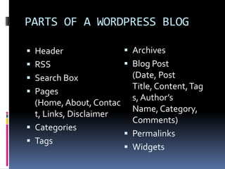 Micaela rodriguez anatomy of a wordpress blog | PPT