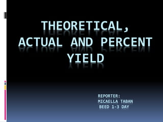 Actual Yield Example