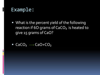 Percent Yield Example