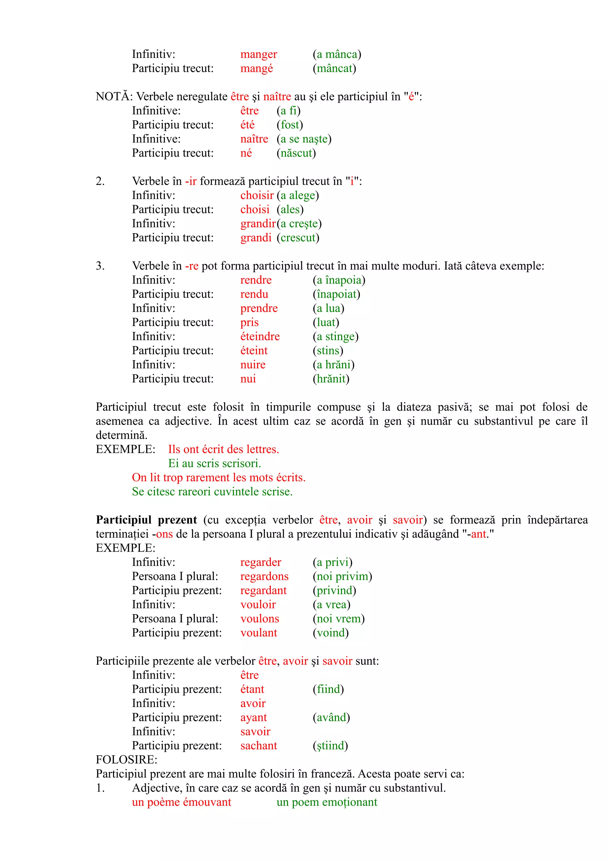 Mica gramatica a limbii franceze | PDF