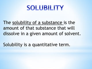 solution and solubility | PPTX