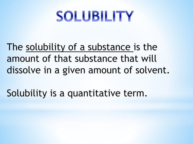 solution and solubility | PPTX