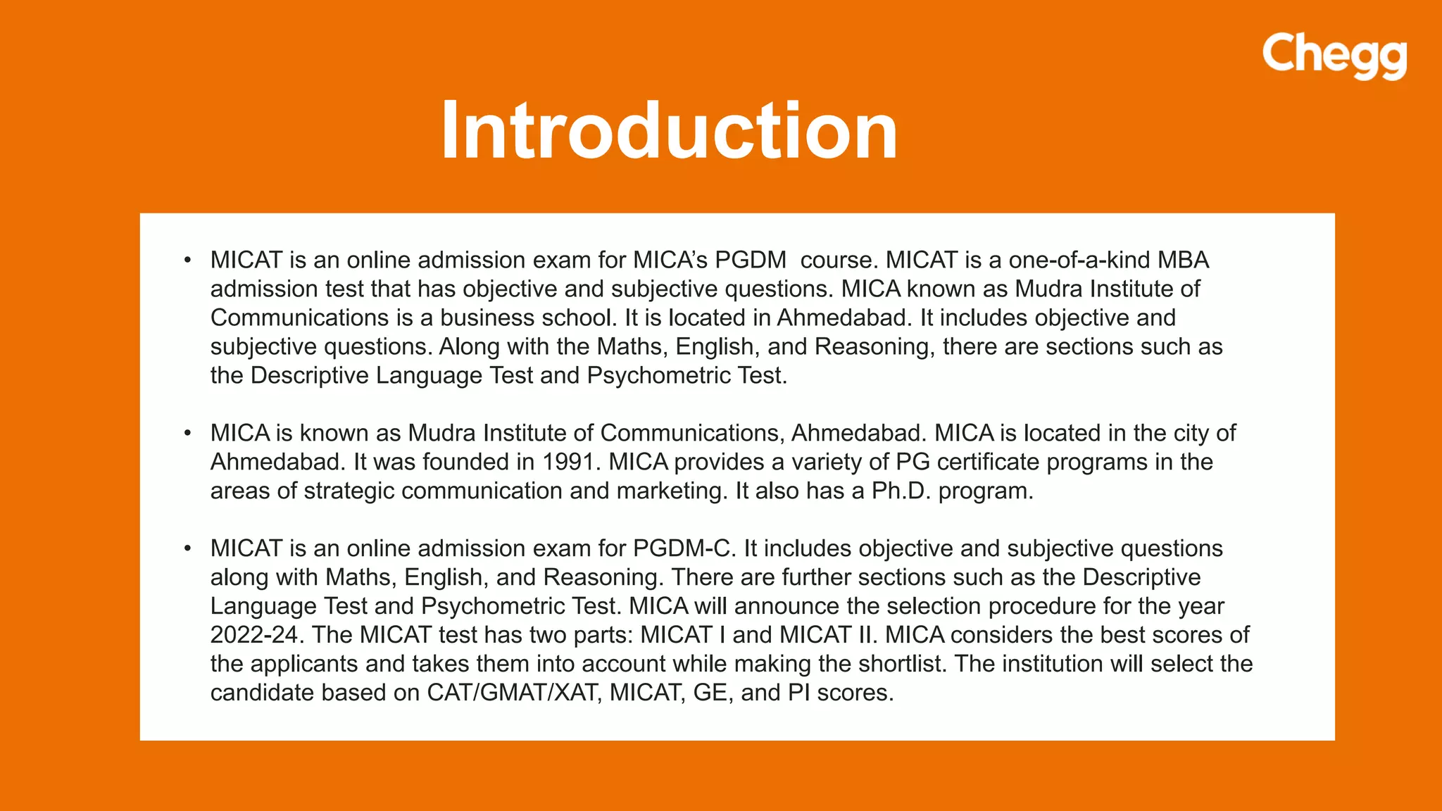Micat exam | PPTX