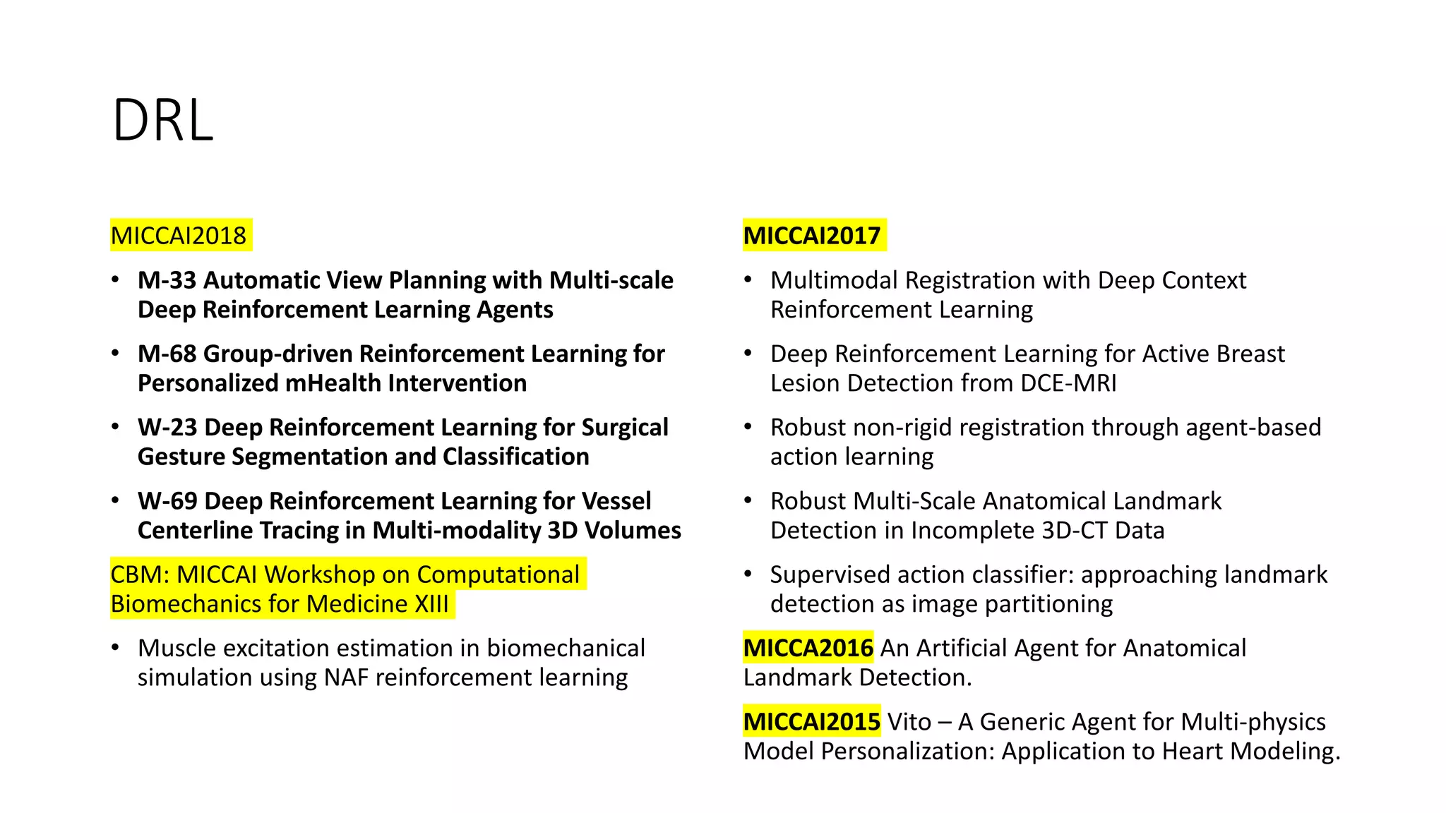 Miccai2018 paperlist | PPTX