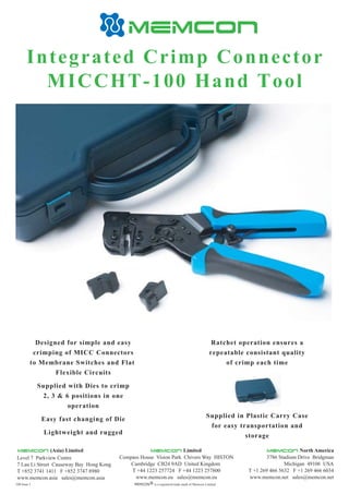 Memcon Miccht100 hand-tool | PDF