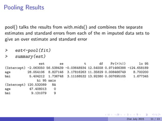 SheffieldR July Meeting - Multiple Imputation with Chained Equations ...