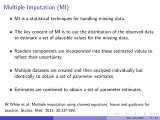 SheffieldR July Meeting - Multiple Imputation with Chained Equations ...