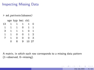 SheffieldR July Meeting - Multiple Imputation with Chained Equations ...