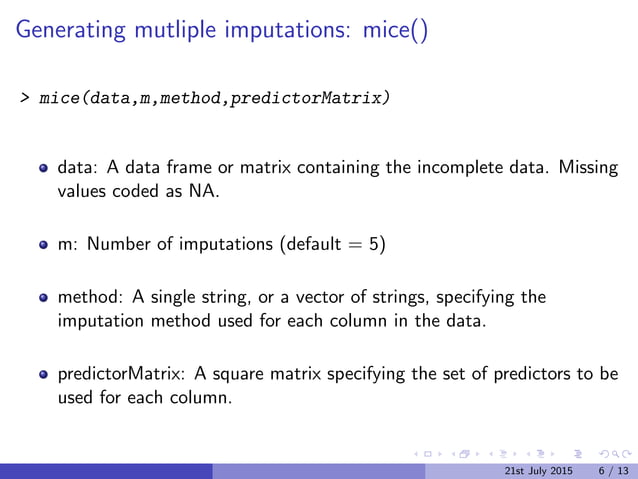 SheffieldR July Meeting - Multiple Imputation with Chained Equations ...