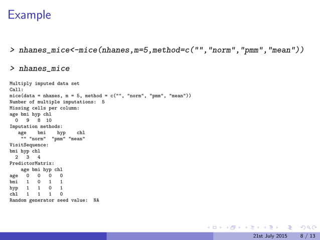 SheffieldR July Meeting - Multiple Imputation with Chained Equations ...