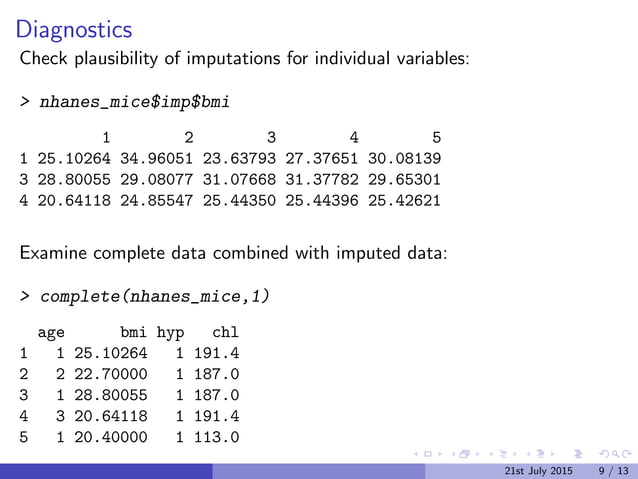 SheffieldR July Meeting - Multiple Imputation with Chained Equations ...