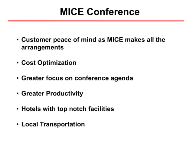 MICE - Meeting Incentive Conference Exhibition | PPTX | Business Travel ...
