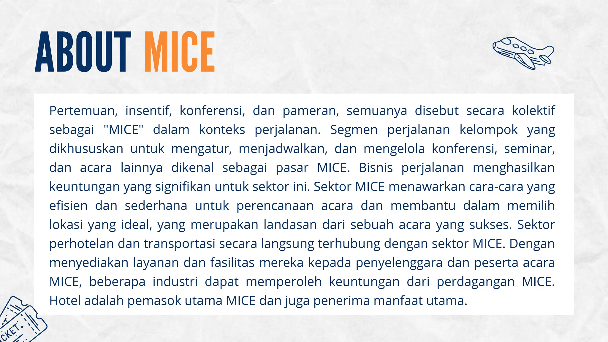 MICE "Meeting, Incentive, Convention, and Exhibition" | PDF